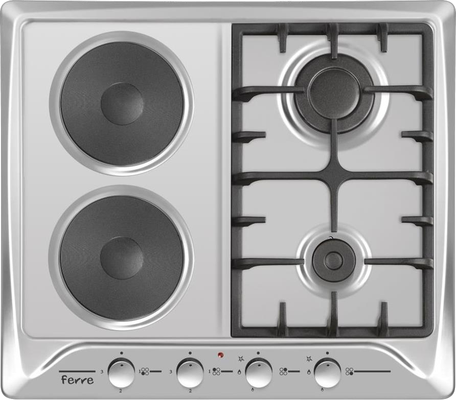 Ferre 60cm 2 Gas 2 Electric Burner Built in Hobs Stainless Steel B-622.CS