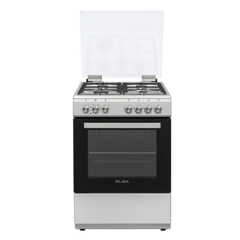 ELBA ESSENTIAL 60CM 4 BURNER COOKER WITH ELECTRIC OVEN-STAINLESS STEEL