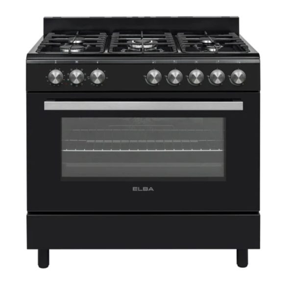 ELBA ESSENTIAL 90CM 5 GAS COOKER WITH ELECTRIC OVEN-BLACK