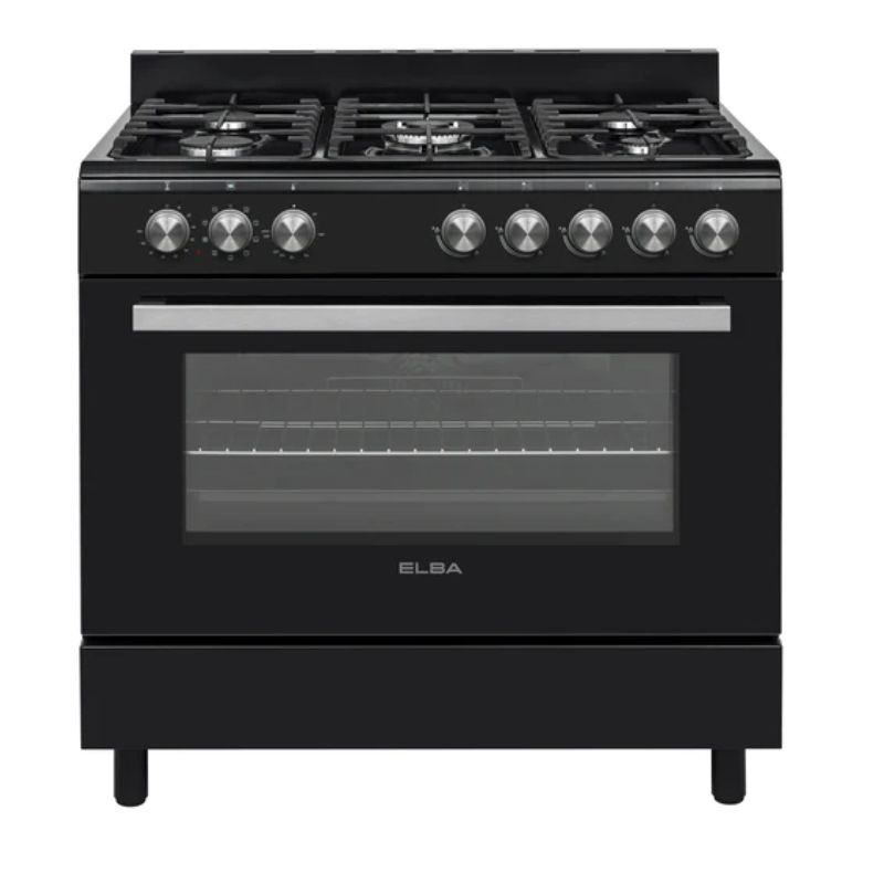 ELBA ESSENTIAL 90CM 5 GAS COOKER WITH ELECTRIC OVEN-BLACK